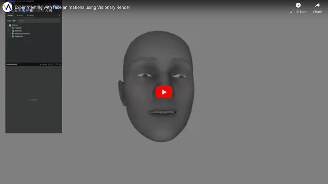 Experimenting with face animations using Visionary Render | Video | Virtalis